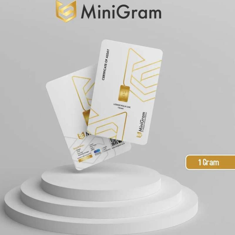 Jual Logam Mulia MINIGRAM EMAS BATANGAN 24 karat UKURAN 1 gram PVC Card ...