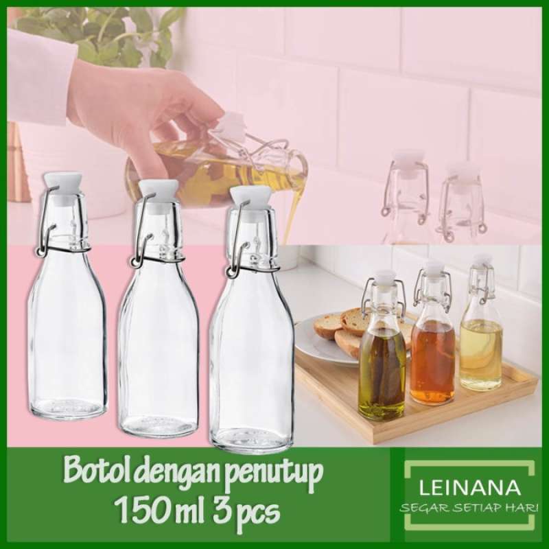 Promo Botol Kecil Isi 3 Botol Kaca / Botol Beling Kedap Udara / Botol ...