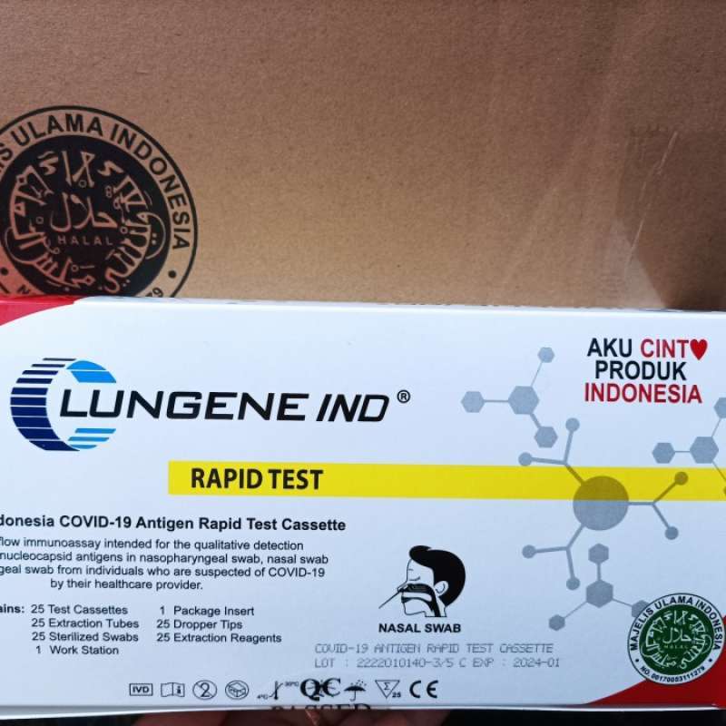 Promo Antigen Swab Test Lungene Merah Putih Kemenkes 1 Box Isi 25 ...