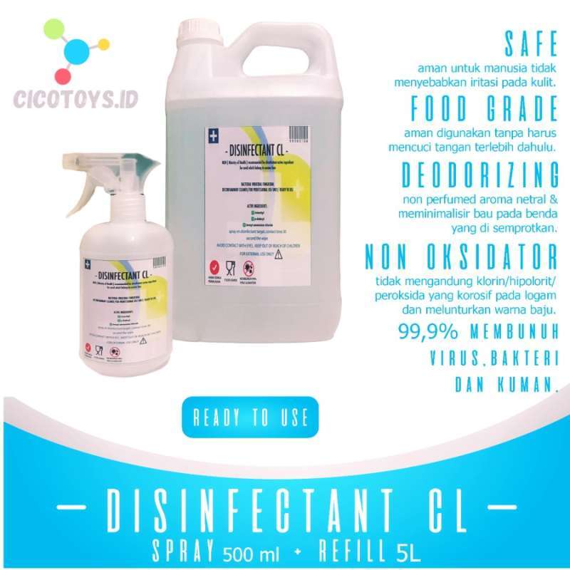 Promo DISINFECTANT SPRAY 500ml + DISINFECTANT REFILL 5 L - DISINFEKTAN ...