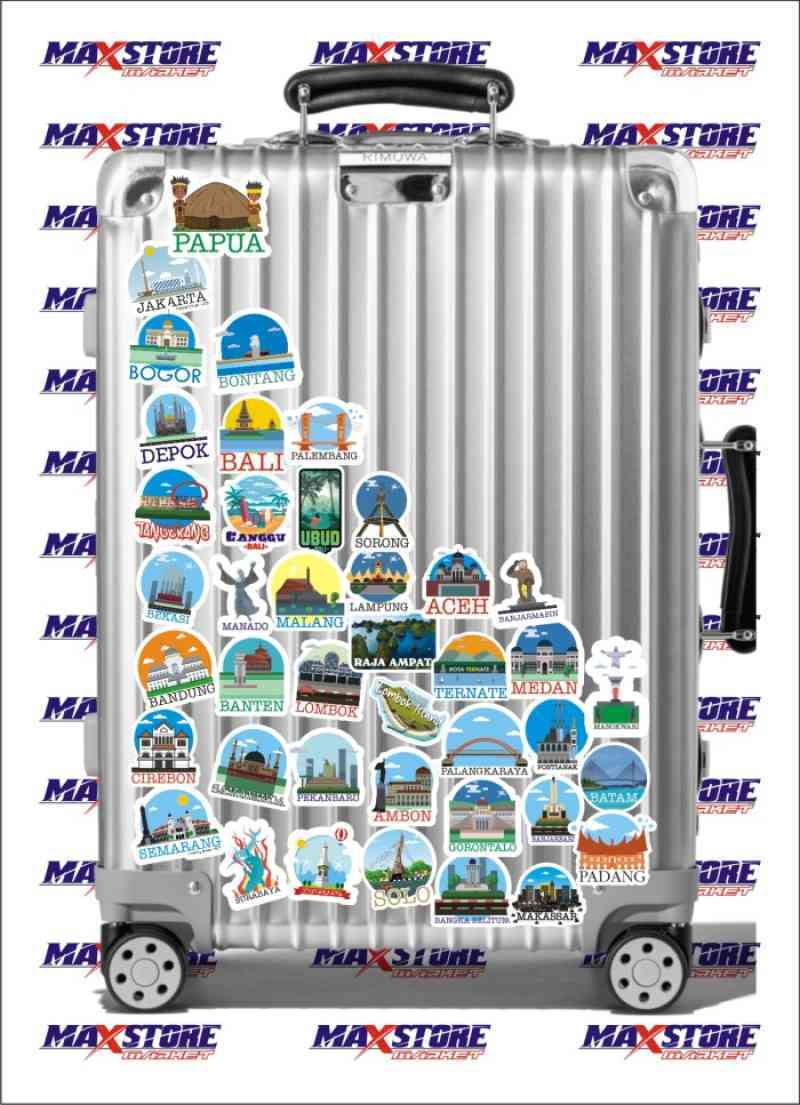 Promo sticker kota indonesia / sticker koper rimowa / luggage sticker ...