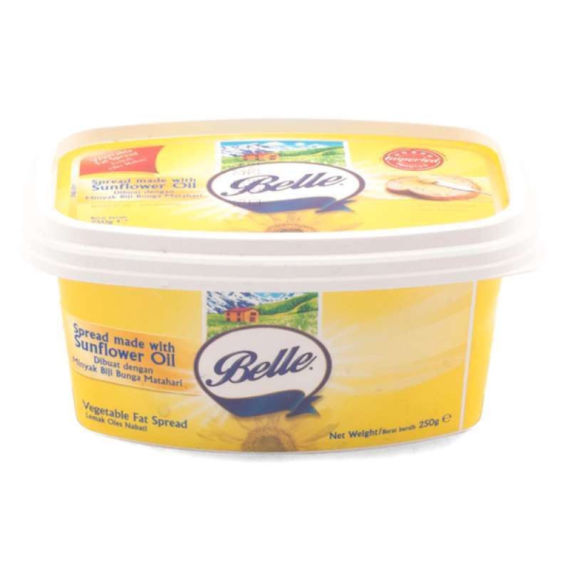 Jual BELLE Vegetable Fat Spread Margarine Sunflower Oil 250g - Margarin ...