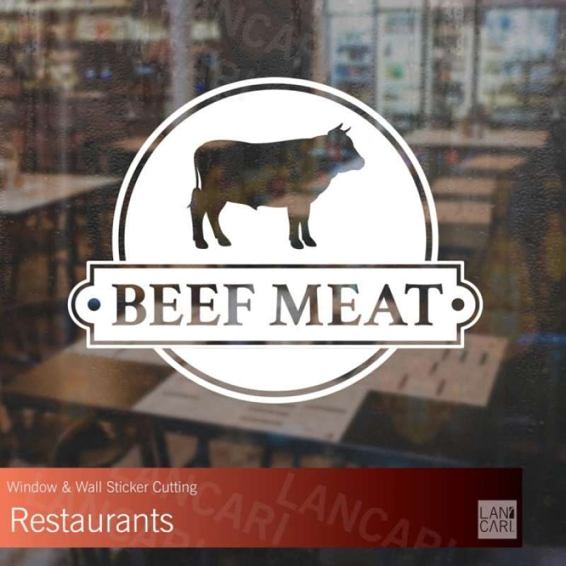Jual Stiker Cutting Fresh Meat Daging Sapi Restoran Sticker Dinding Kaca Di Seller Monero Store