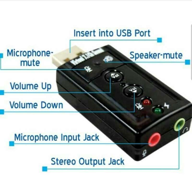 Jual USB Sound Card Adapter 7.1 Channel External Adapter Portable MIC ...