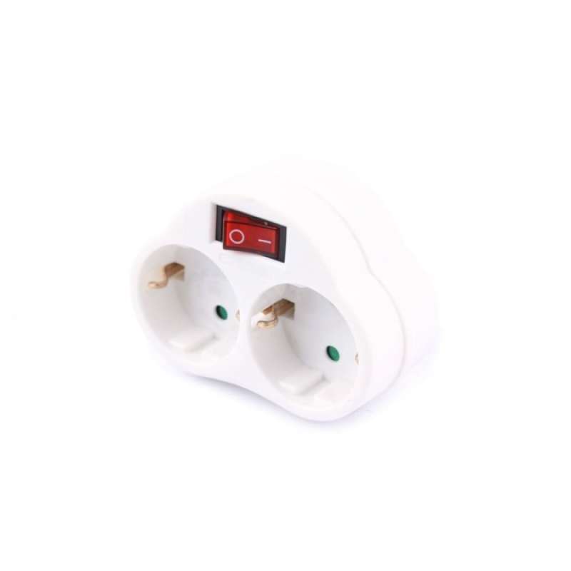 Promo Krisbow Stop Kontak Schuko 2 Soket Switch On/Off - Putih Diskon ...