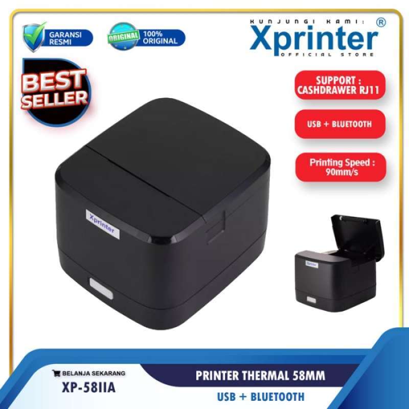 Jual Printer Kasir Thermal Xprinter Xp-58Iia 58Mm Usb+Bluetooth Rj11 di ...