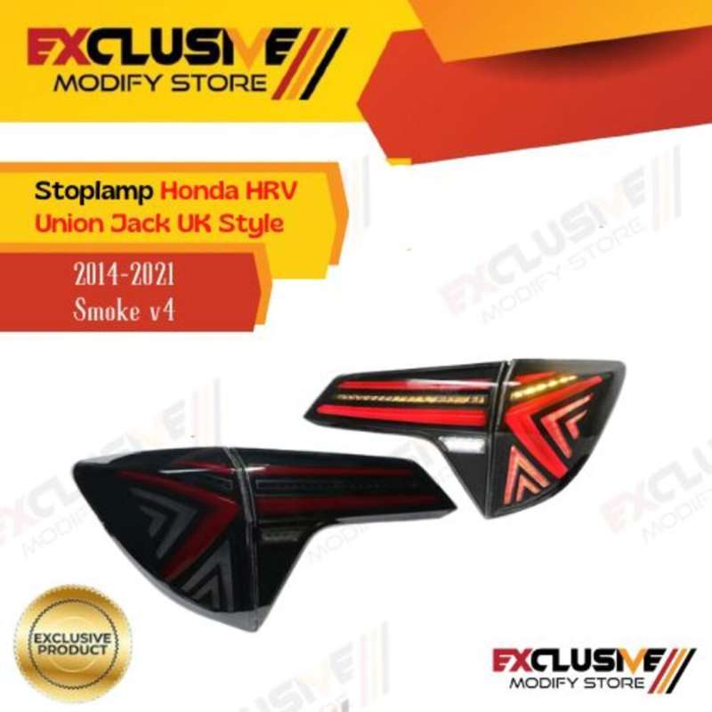 Promo Stop Lamp Honda Hrv (2014-2021) V4 Union Jack Uk Style - Smoke ...