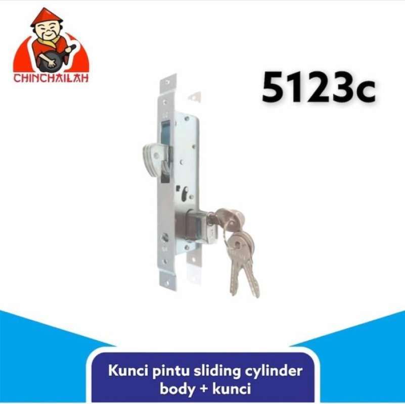 Jual Body Kunci Pintu Sliding / Geser Kait Swing Alunium Full Set 5123c ...