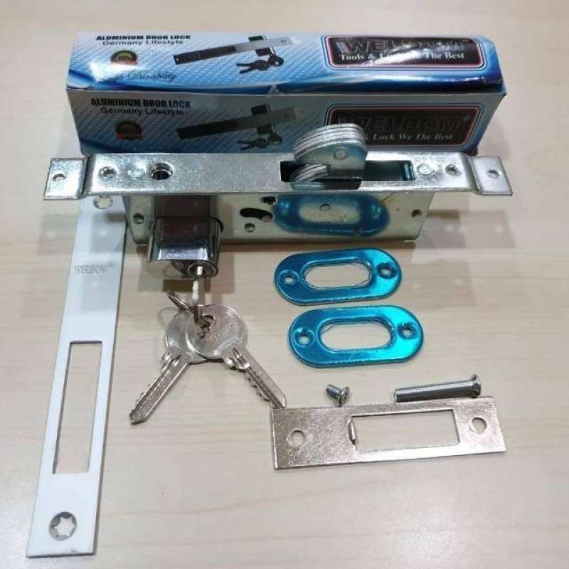 Jual Body Kunci Pintu Sliding / Geser Kait Swing Alunium Full Set 5123c ...