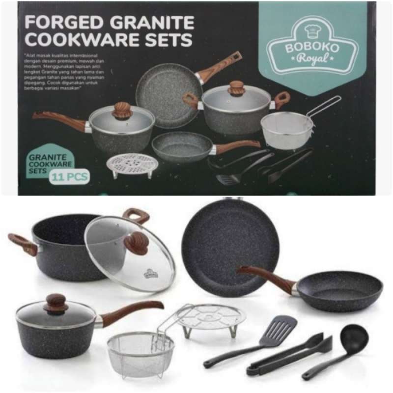 Promo Boboko Royal Granite Cookware Sets Diskon 23% di Seller Uranus ...