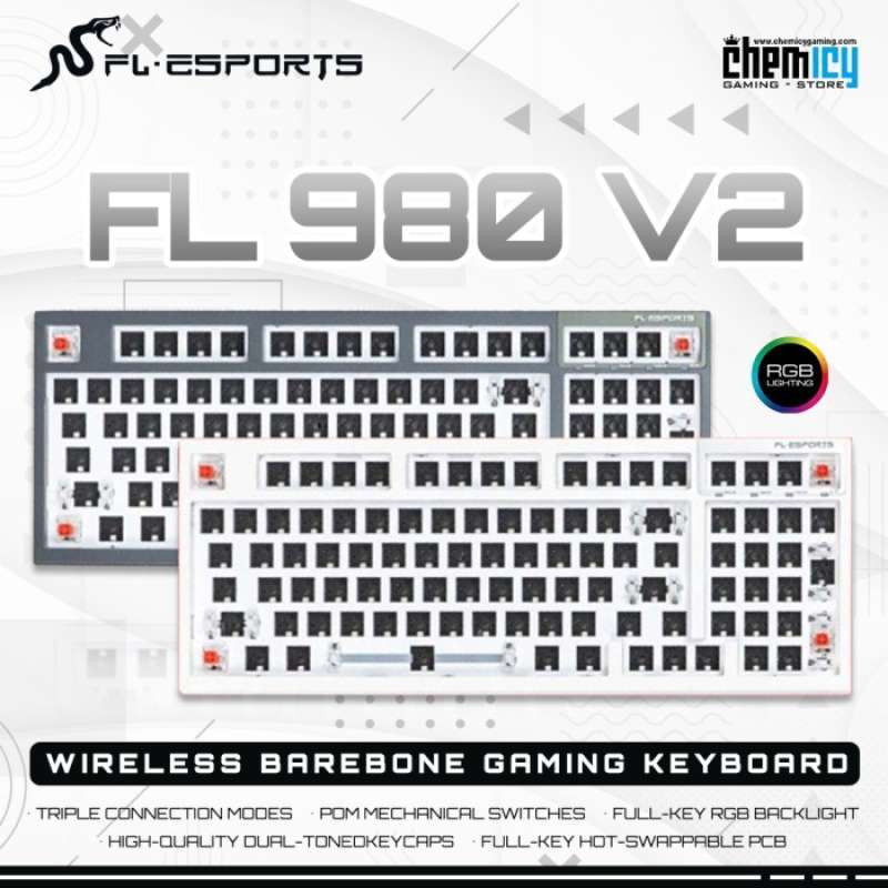 Promo FL Esports FL980 V2 Barebone RGB Wireless Mechanical Gaming ...