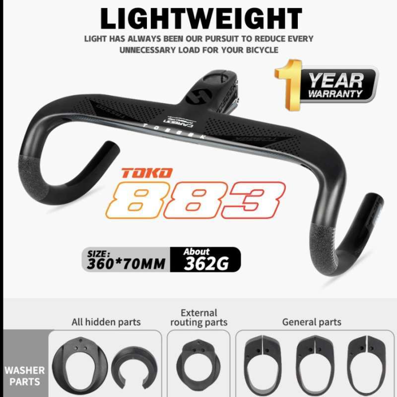 Jual Toseek Tr5500 Full Internal Cable Routing Road Bike Handlebar ...