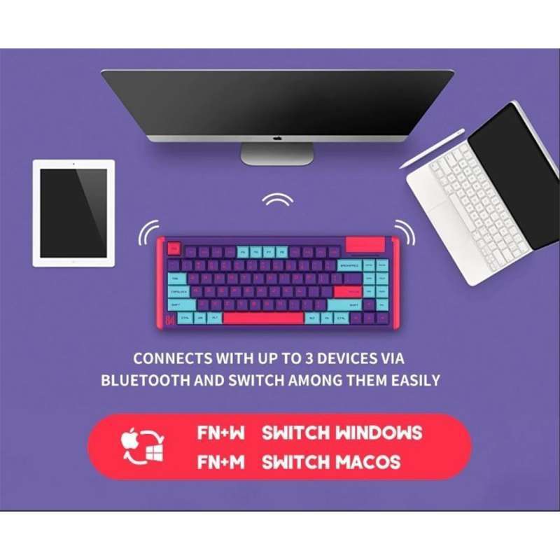 Jual Dustsilver Cyberpunk Cool Purple Rgb Hotswap Wireless Gaming ...