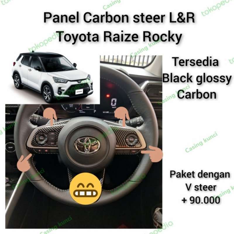 Promo Dijual toyota raize Steering wheel carbon panel rocky setir steer ...