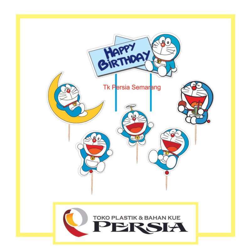 Jual Topper Cake Kue Tart Happy Birthday Karakter Doraemon di Seller ...