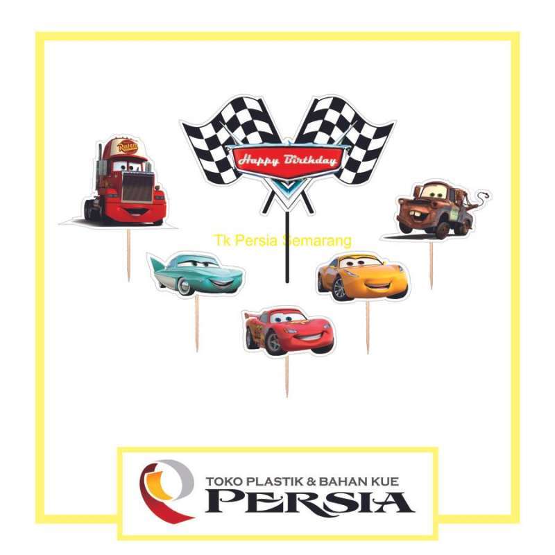 Jual Topper Cake Kue Tart Happy Birthday Karakter Cars di Seller Toko ...