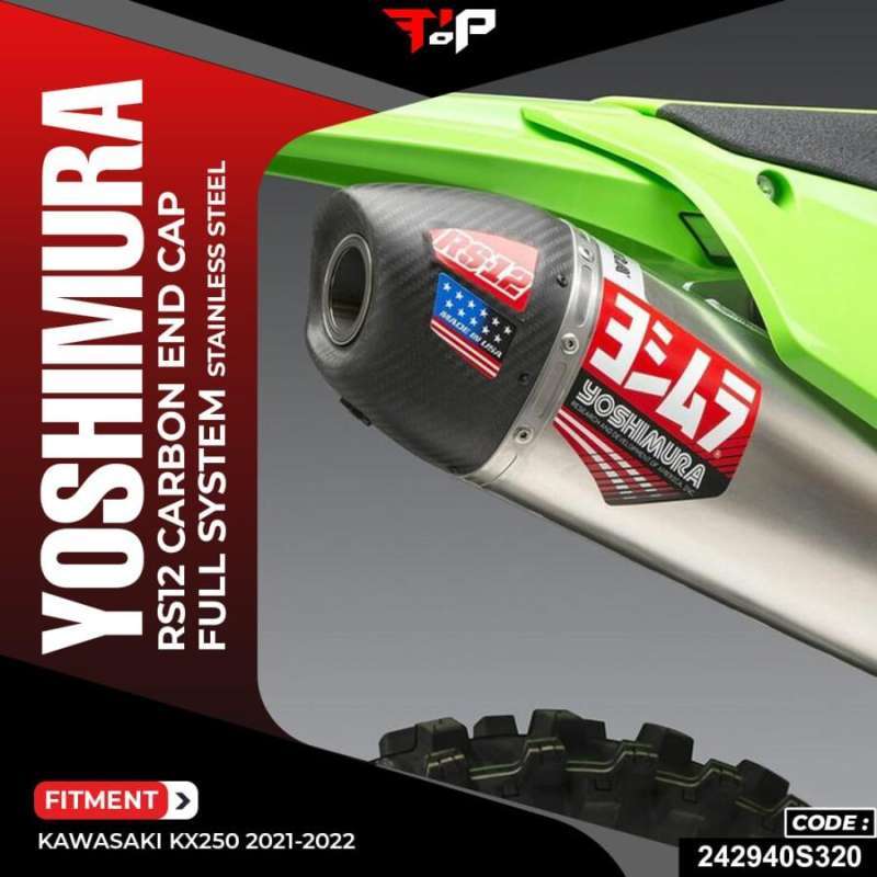 Jual YOSHIMURA RS12 SS ALUMINIUM KAWASAKI KX250 CARBON END CAP FULL ...