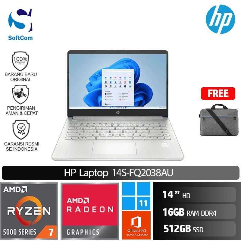 Promo HP 14S fq2038AU Notebook [AMD Ryzen 7-5825U/16GB/512GB SSD/14 HD ...