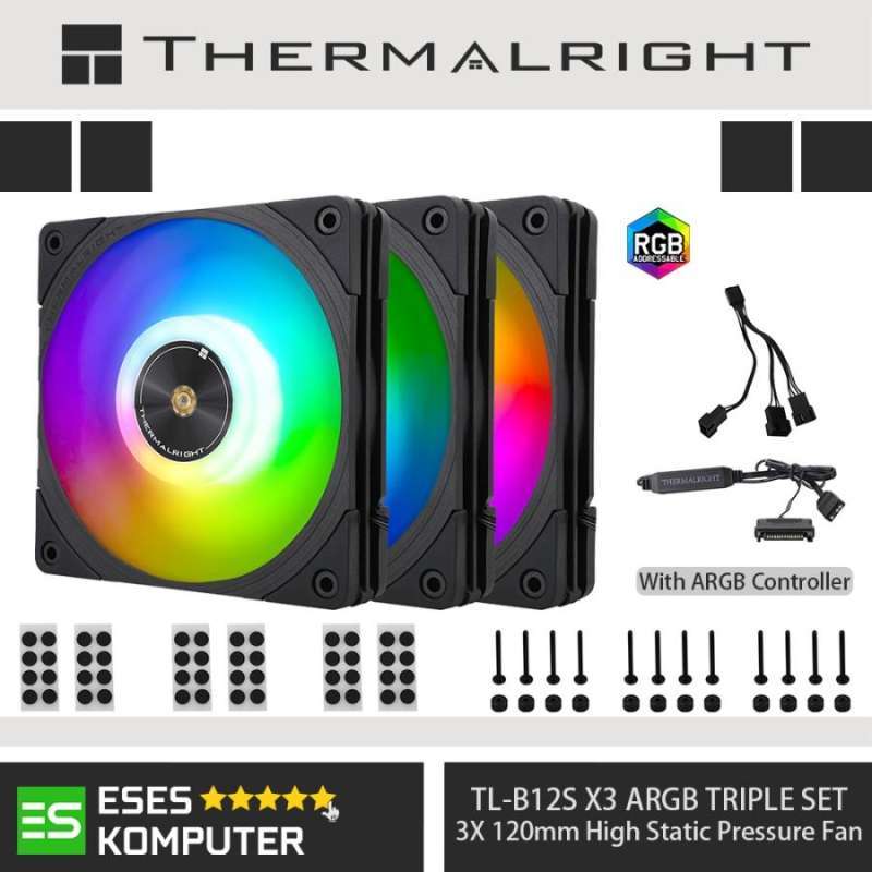 Jual Fan THERMALRIGHT TL-B12S X3 ARGB TRIPLE SET 120mm High Static ...