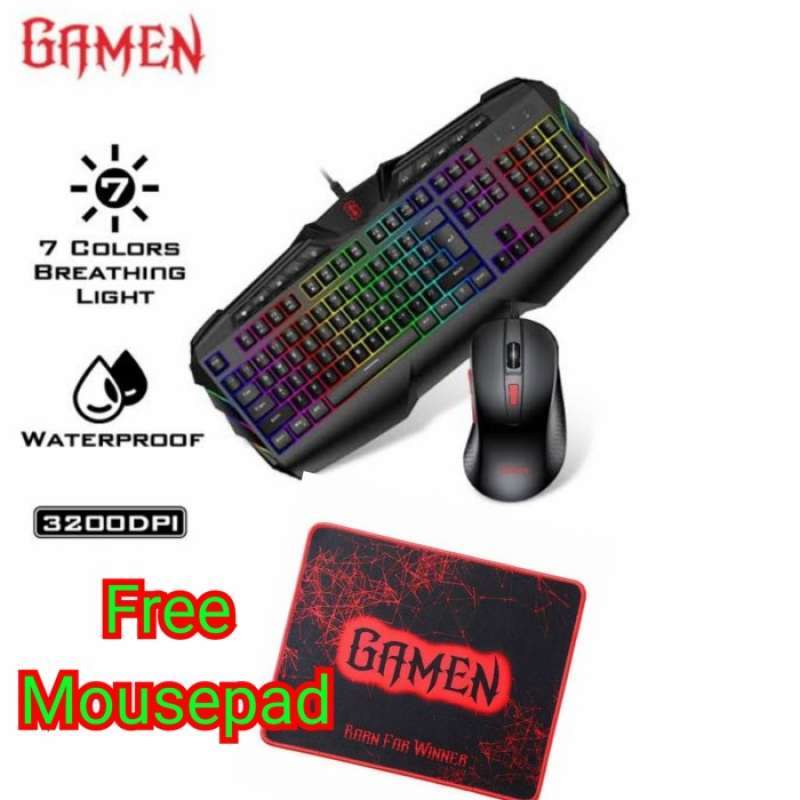 Promo Gamen Station Professional Gaming Mouse & Keyboard Combo 3200 Dpi ...