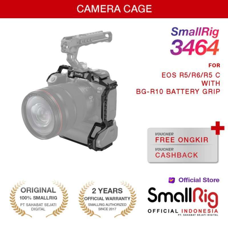 Jual Smallrig Camera Cage For Eos R5/r6 With Bg-r10 Battery Grip 3464 ...