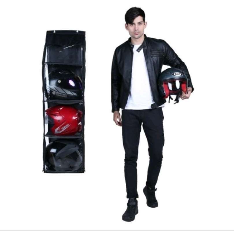 Promo Rak Tempat Helm Helem Motor Gantung Susun Minimalis Triplek ...