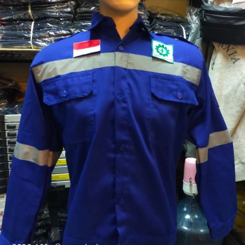Promo BAJU KERJA SAFETY PROYEK LENGAN PANJANG WARNA BIRU BCA + LOGO ...