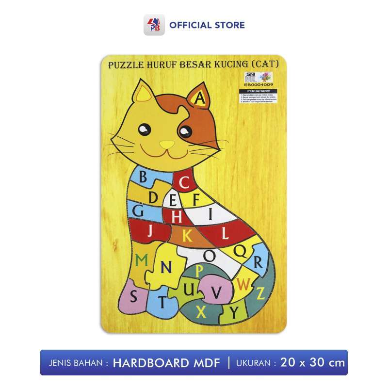 Jual Puzzle Edukasi Anak / Puzzle Kayu / Puzzle Anak Kucing Huruf Dan ...
