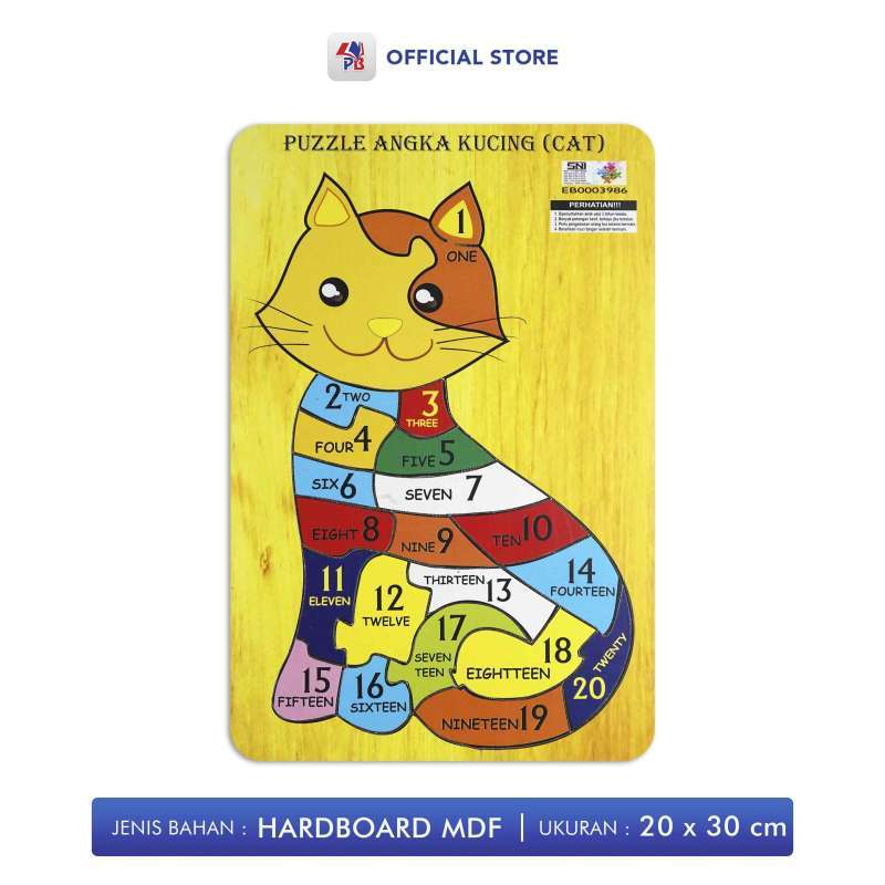 Jual Puzzle Edukasi Anak / Puzzle Kayu / Puzzle Anak Kucing Huruf Dan ...