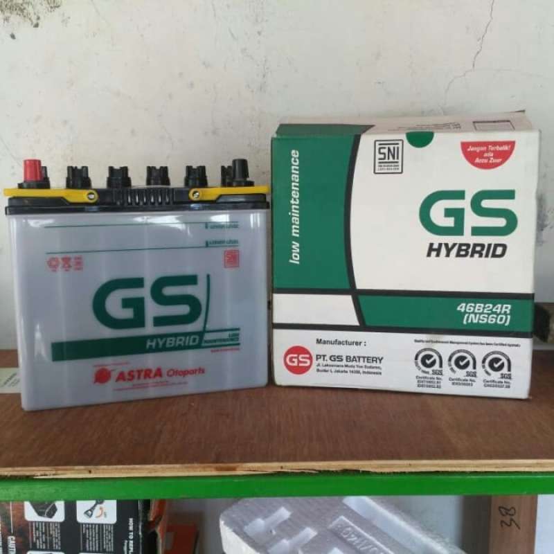 Jual Special Promo Aki Mobil / Battery Gs Astra Type Gs Hybrid 46B24R / Ns60 12V 45A di Seller ...