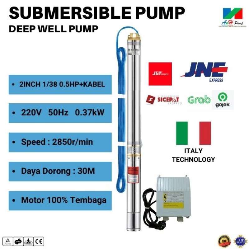 Promo Pompa Submersible 2 Inch 1/38 - 0.5hp + Kabel 30 Meter Diskon 3% ...