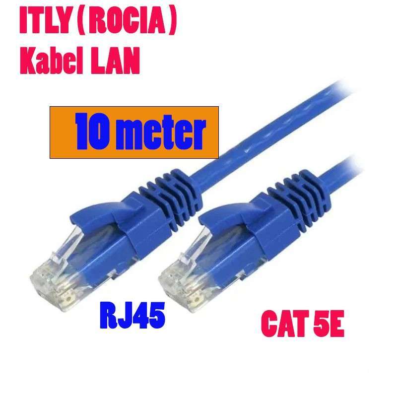 Promo Kabel internet 10 meter ROCIA RJ45 LAN UTP 10m BIRU cat 5e siap pakai Diskon 20% di Seller ...