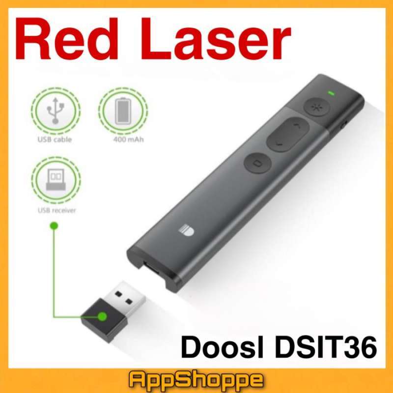 Promo Doosl DSIT032 2.4GHz Wireless Presenter RECHARGEABLE GREEN LASER ...