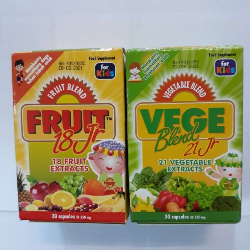 Promo FRUIT 18 JUNIOR ISI 30 CAPSUL DAN VEGEBLEND 21 JUNIOR ISI 30 ...