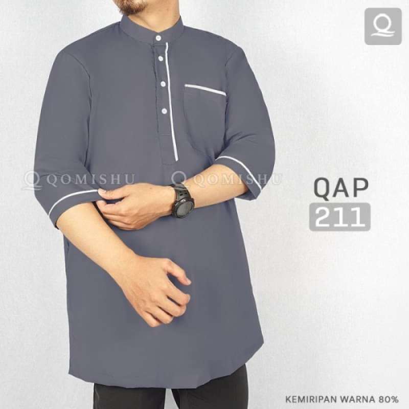 Promo Big Size Baju Koko Pakistan / Kurta Lengan 3/4 Gamis Pria Xxl Qap ...