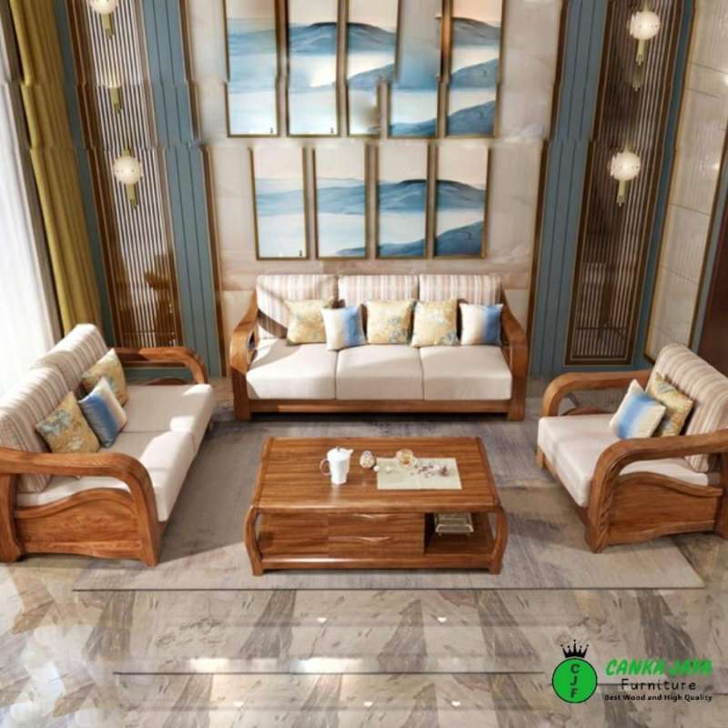 Jual Set Kursi Sofa Kayu Jati Ruang Tamu Original Murah - Harga Diskon ...