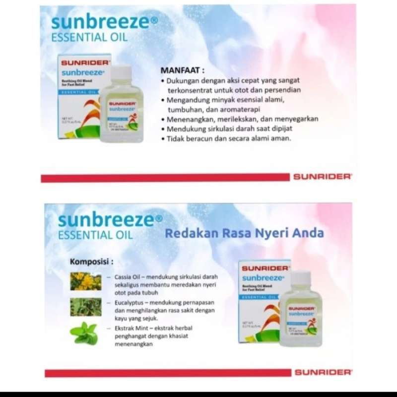 Jual Sunrider Minyak Angin Sunbreeze Esential Oil Aman Sebagai Inhaler ...