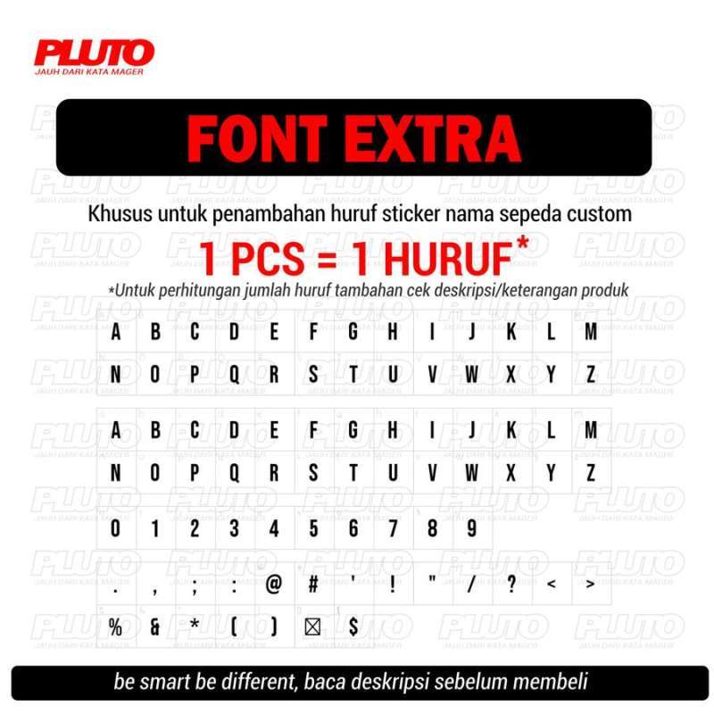 Jual STICKER Huruf Tambahan Custom Nama Cutting Sticker untuk Sepeda di ...