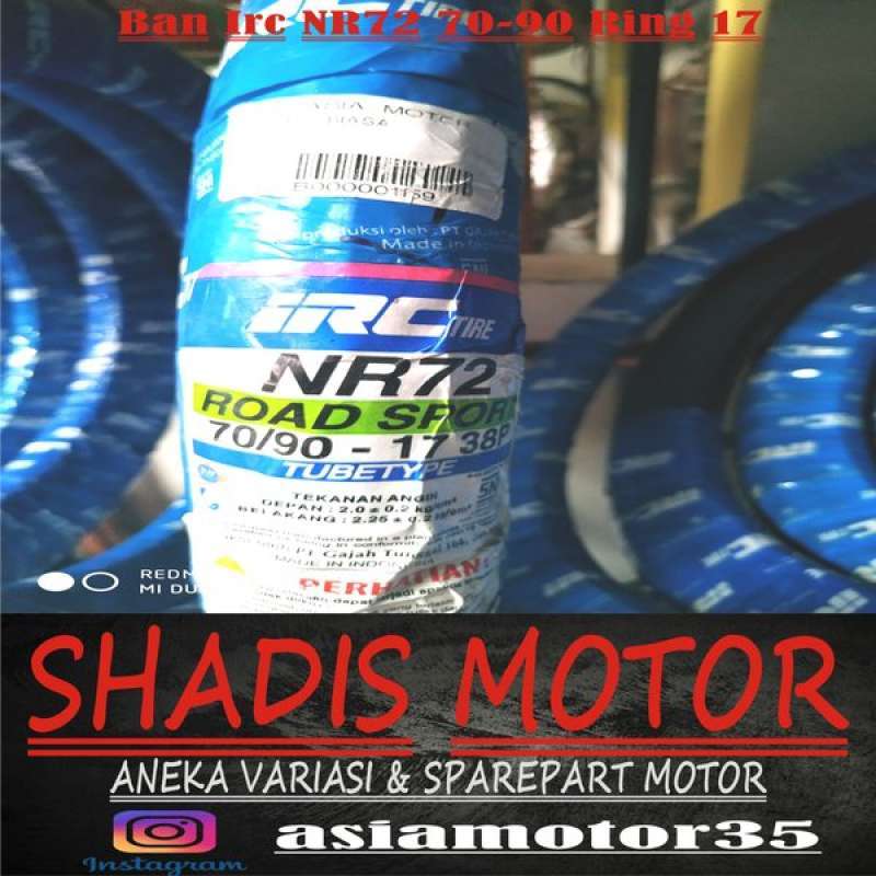 Jual Ban Motor Merk Irc Biasa Tipe Nr72 Ukuran 70/90 Ring 17 Ban Motor ...