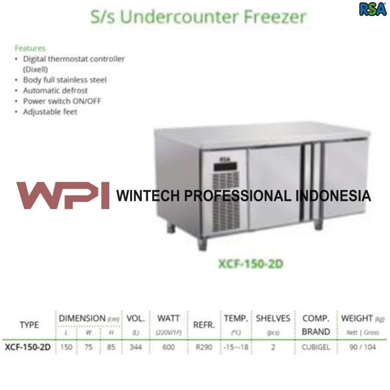 Jual Rsa Xcf-150-2d Ss Kitchen Refrigeration Undercounter Freezer 2 ...