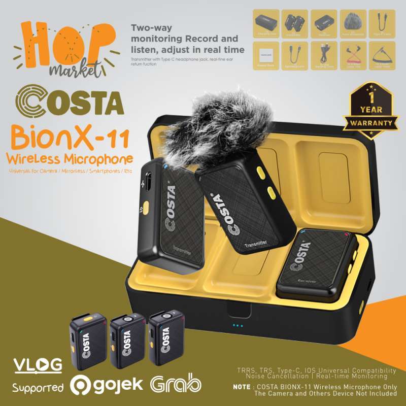 Jual Costa Bionx-11 Wireless Microphone Lavalier Clip On Mic (mikrofon ...
