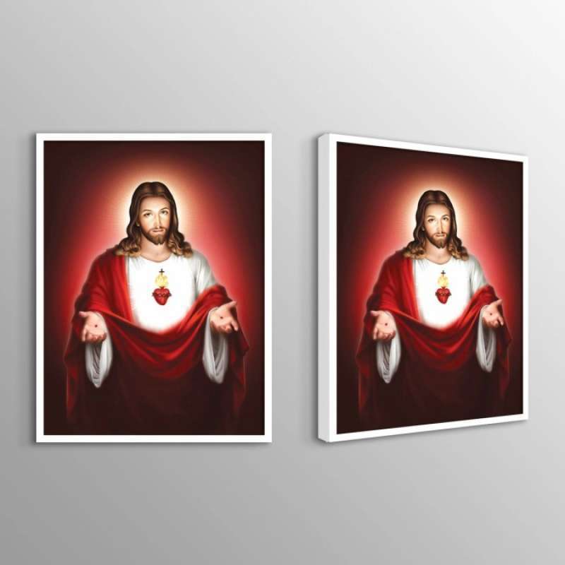 Promo Poster Rohani Kristen Katolik Gambar Hati Kudus Yesus Red 40x60cm ...