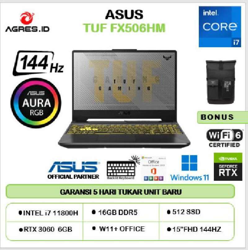 Jual Laptop ASUS TUF FX506HM RTX 3060 i7 11800H 16GB 144Hz - NON ...