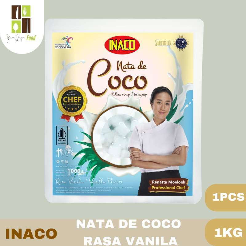 Jual Inaco Nata De Coco Dalam Sirup Rasa Vanila/ Vanilla 1Kg / 1pcs di Seller Yan Jaya Food ...
