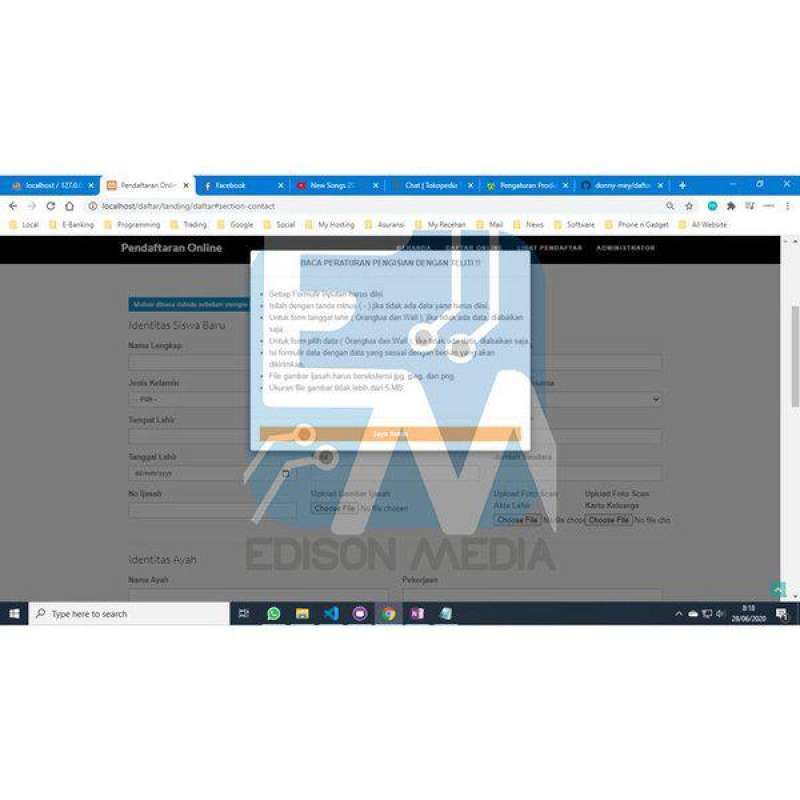 Jual Project Sistem Informasi Penerimaan Siswa Baru Di Seller P-store ...
