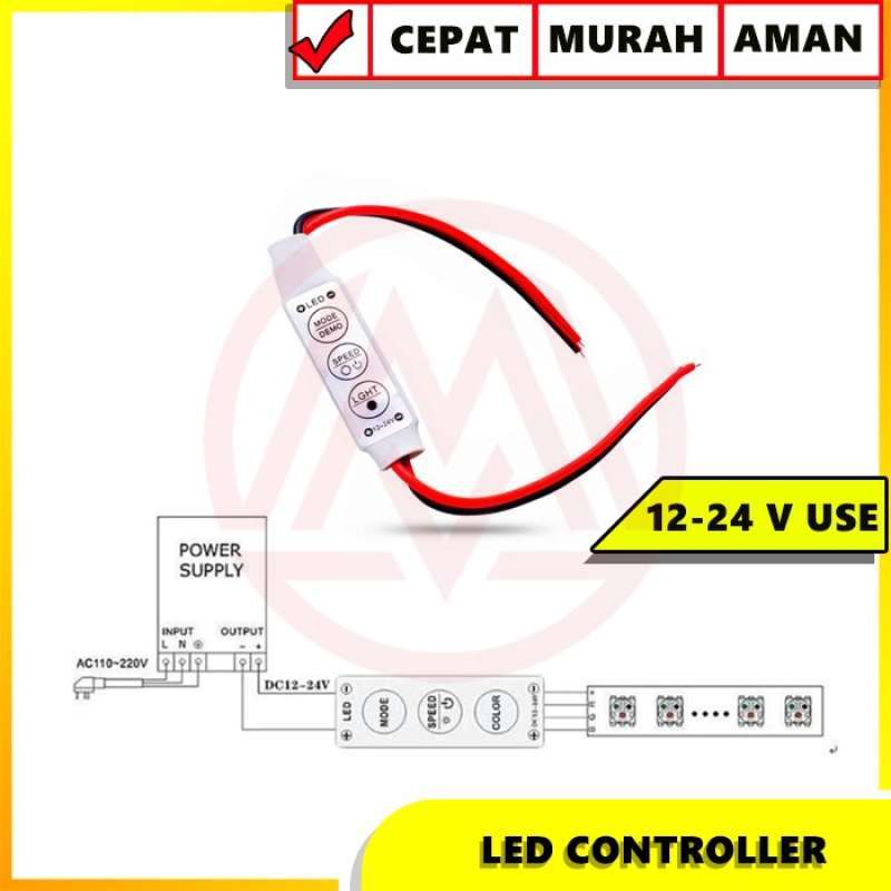Jual LED CONTROLLER MODUL LED 6 MODE 6 SPEED 12 VOLT INPUT DIMMER ...