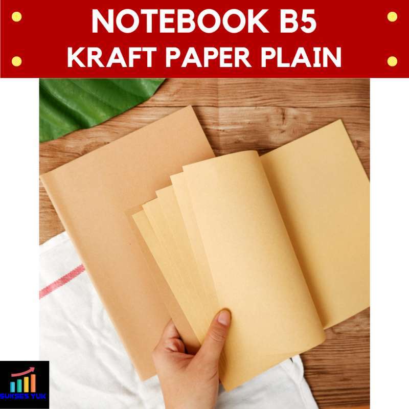 Jual Buku Tulis Notebook B5 KRAFT PAPER PLAIN di Seller BellyStationery ...