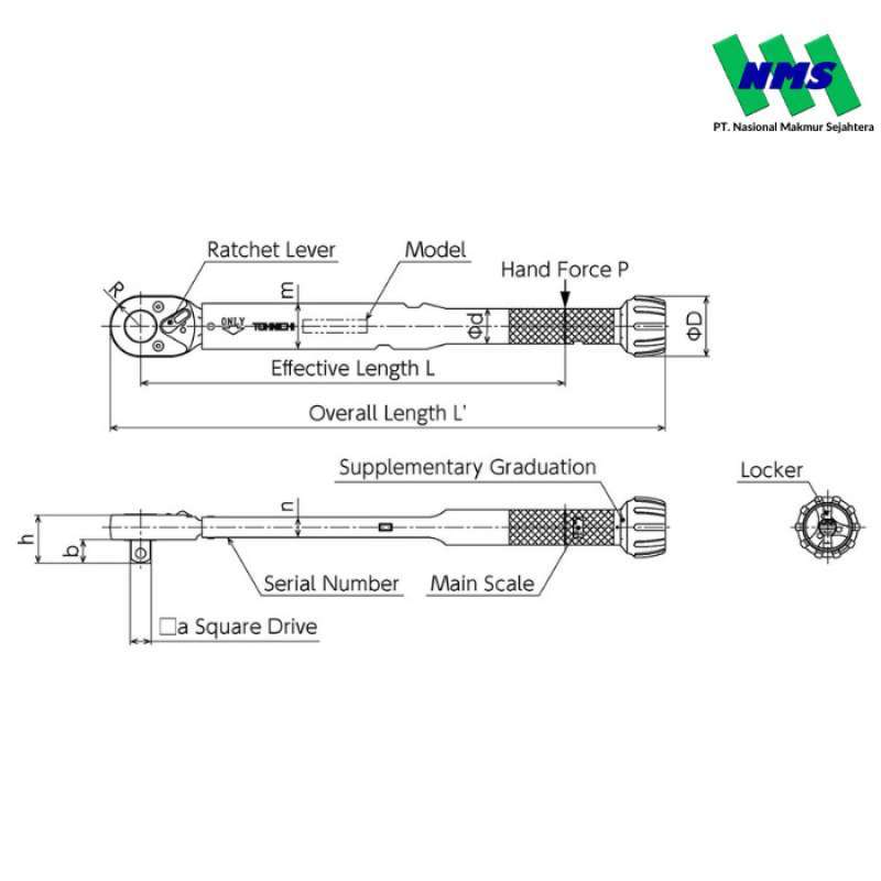 Jual Kunci Torsi Ql50n-mh 10-50nm Tohnichi Adjustable Torque Wrench Di Seller Nms Tools - Mangga ...