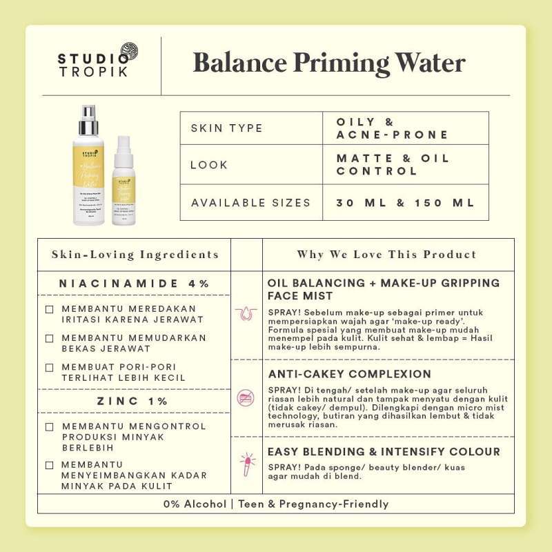 Jual STUDIO TROPIK Priming Water Flawless - Original - Balance - BB ...