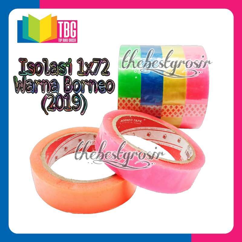 Jual 1 ROLL ISOLASI 1X72 WARNA BORNEO (R-2019) / ISOLASI WARNA/ COLOUR ...